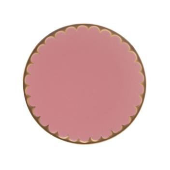 Prato Raso P/Sobremesa de Porcelana EGG Rosa Matt/Dourado 19cm Wolff ...