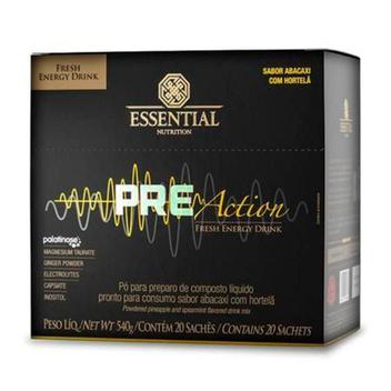 Pre-Action Energy Drink 27G (540G) 20 Un Essential Abacaxi - Essential ...