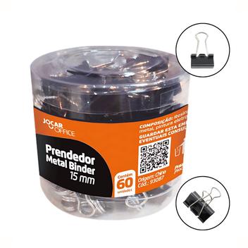 Prendedor Binder 15mm Metal Clips Pote 60 unidades para Escritório ...