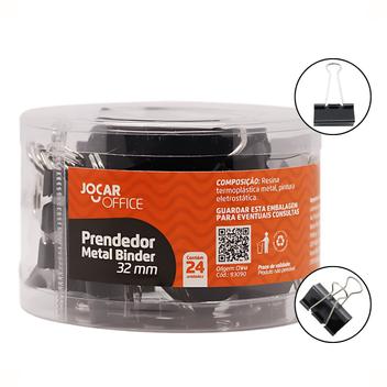 Prendedor Binder 32mm Metal Clips Pote 24 unidades para Escritório ...