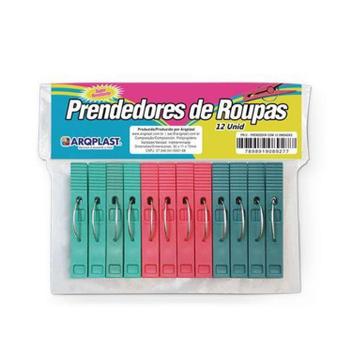 Prendedor De Roupas Plástico 12 Unidades Arqplast - Prendedor de Roupa ...
