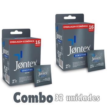 Preservativo Lubrificado Jontex Sensitive 16 + 16 Kit 2 Caixas ...