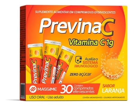 Previna C Vitamina C Efervescente 30cpr Sem Açucar - Laranja - Massime ...