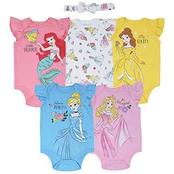 Princesa da Disney Cinderela Belle Aurora Ariel Baby Girls 5 Pack ...