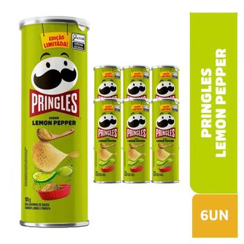 Pringles Tubo Lemon Pepper 105g C/ 6 Unidades - Pimenta - Magazine Luiza