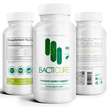 Probiótico BACTERIUM PLUS Bacticure 60 cápsulas de suporte imunológico ...