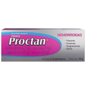 Proctan Pomada Com 6 Aplicadores 25g - Genomma Lab - Creme/ Pomada para ...