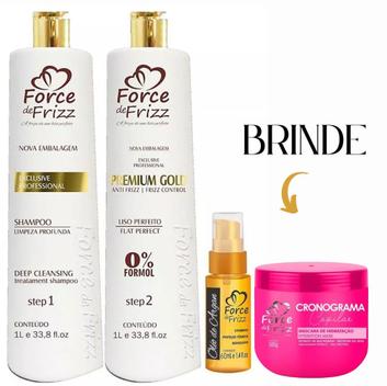 Progressiva Sem Formol Orgânica Force Frizz Alisamento Natural 2x1000ML ...