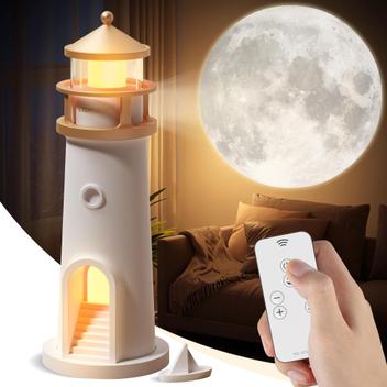 Projetor de luz noturna DSYHYL Moon Lamp Lighthouse Design - Projetor ...
