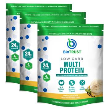 Proteína em pó BioTrust Low Carb Vanilla 24g de proteína - Massa ...
