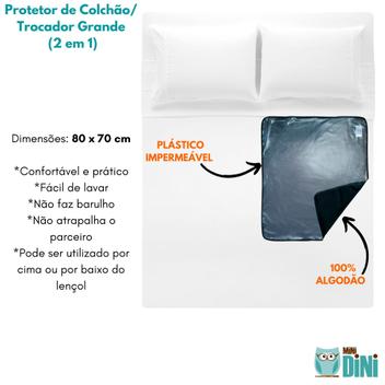 Protetor de Colchão Lavável Reutilizável Geriátrico Prático Trocador ...