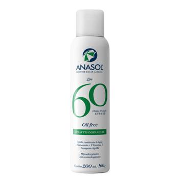 Protetor Solar Anasol FPS 60 Oi Free Spray Transparente 200ml ...