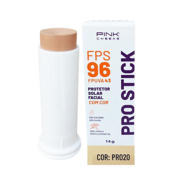 Protetor Solar Facial Bastão com Cor Pro Stick FPS 96 Pink Cheeks 14 gr ...
