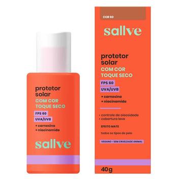 Protetor Solar Facial com Cor Sallve Toque Seco FPS60 - Protetor Solar ...