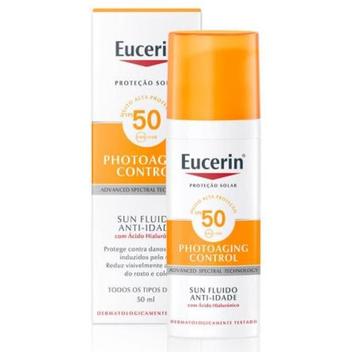 Protetor Solar Facial Eucerin - Sun Fluido Anti-Idade FPS 50 - 50ml ...