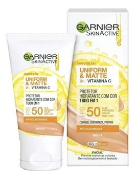 Protetor Solar Facial Uniform Matte Fps50 Média 40g Garnier - Protetor ...
