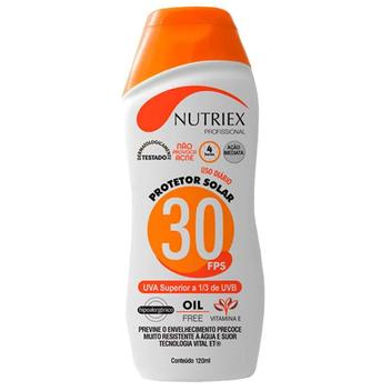 Protetor Solar FPS 30 Nutriex 120ml - Nutriex Profissional - Protetor ...