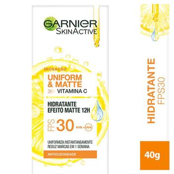 Protetor Solar Hidratante Facial Garnier Uniform & Matte Vitamina C FPS ...