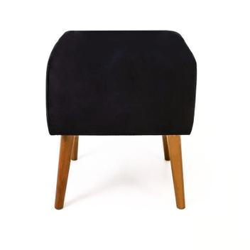 Puf Puff Quadrado Marrocos Suede Preto Pés Palito Castanho - Decore.Com ...