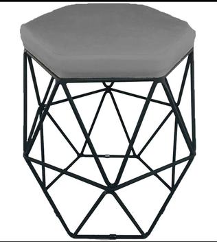 Puff Aramado Hexagonal Suede - Palladium Decor - Puffs - Magazine Luiza