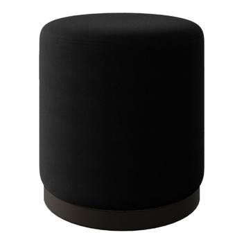 Puff Banco Decorativo Orgânico Living Redondo Marí 41x46cm Veludo Preto ...