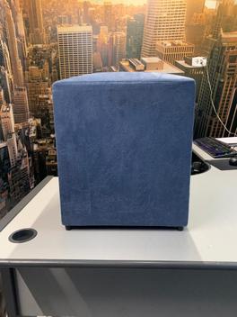 Puff Banquinho Quadrado Azul Suede - N&C - Puffs - Magazine Luiza