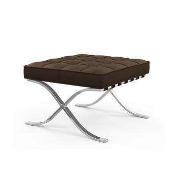 Puff Barcelona Inox em Couro Natural Marrom - CASA BENNE - Puffs ...