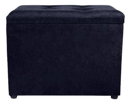 Puff Baú Suede PRETO para Organizar e Decorar 55x33 - ART PUFF DO ...