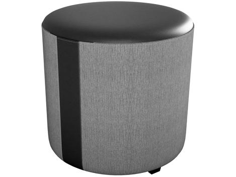 Puff Circular Solteiro Preto e Cinza Copenhage Matrix - Puffs ...