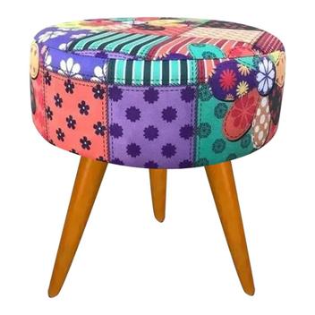 Puff Decorativo Lavinia Suede Estampado Pes Castanho - SSX Multicoisas ...