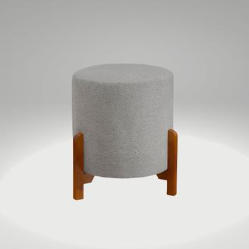 Puff Decorativo Quarto Sala Pés Madeira Linho Thor Cinza - JLB MOVEIS ...