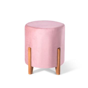 Puff decorativo redondo em suede na cor ROSA 223 - Moria Estofados ...