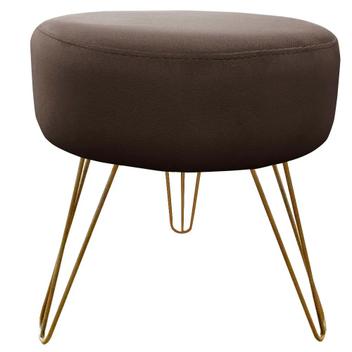 Puff Decorativos Sala Quarto Tunísia Veludo Marrom Base Dourado - Shop ...