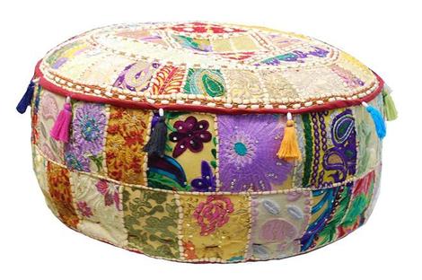 Puff Indiano Bordado Diversas - Loja Índia - Puffs - Magazine Luiza