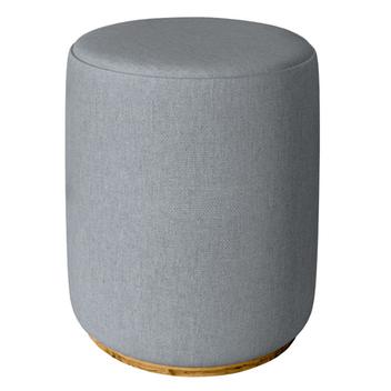 Puff Lino Redondo Rústico em Linhão e Base de Madeira Elegante - LH ...