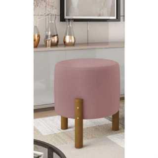 puff rose thor suede charme luxo pes madeira palito retro - PR Paineis ...