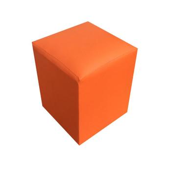 Puff simples quadrado 1 lugar- 35x35cm - laranja - material sintético ...