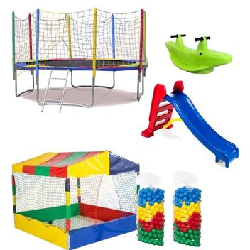 Pula Pula 3,05m + Piscina 1,50m +1000 Bolinhas + Escorregador Médio ...