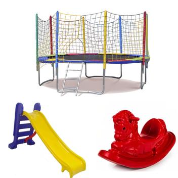 Pula Pula Cama Elástica Grande Nacional Premium 3,05m + Escorrega Médio ...