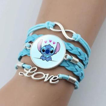 Pulseira Acrílica Transparente Lilo & Stitch - Para Meninas - Chaveiro ...