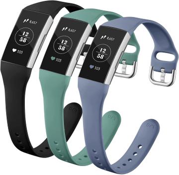 Pulseira de Silicone para Fitbit Charge 3/4 - Macia e Confortável - Várias Cores - Pulseira de ...