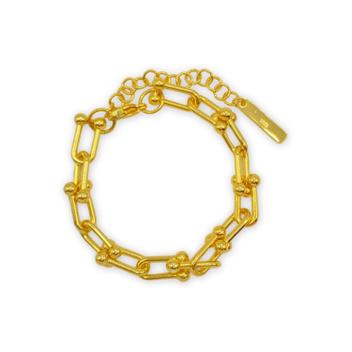 Pulseira Elegante Grande Feminina S925 Banhada a Ouro - com Caixa de ...