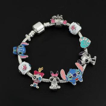 Pulseira Feminina De Contas Esmaltadas Da Disney Stitch Lilo & Stitch ...