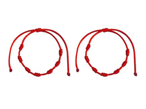 Pulseira Vermelha 7 Nós de Proteção - Kabbalah / Cabala - 2 Pulseiras ...