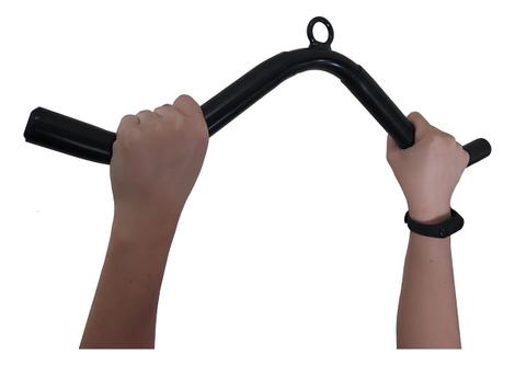 Puxador Barra W Curva 60cm Academia Treino Biceps Triceps - Hartwit ...