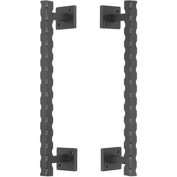 Puxador Duplo Colonial Aço Thor Preto Fosco 300Mm Colonial - Máxima ...