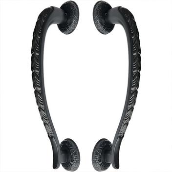 Puxador Duplo Stylus Preto Fosco 300mm Porta Pivotante Correr Madeira ...