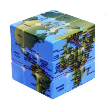 Puzzle Magic Cube Design do mapa-múndi Speed Cube 5,6 cm/2,2 - loyoe ...