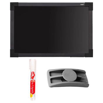 Quadro 120x90 Preto Stalo acompanha Apagador e Giz liquido branco ...