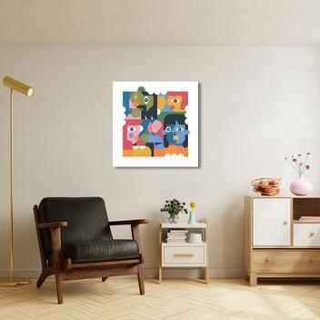 Quadro Cartoon Picasso Funny Head 43x43 Sem Moldura Sem Moldura - Casa ...